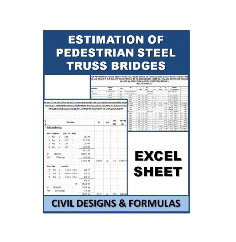 Estimation of Pedestrian Steel Truss Bridges Design Excel Sheet with ...